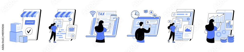 Filling out online forms Stock Vector | Adobe Stock