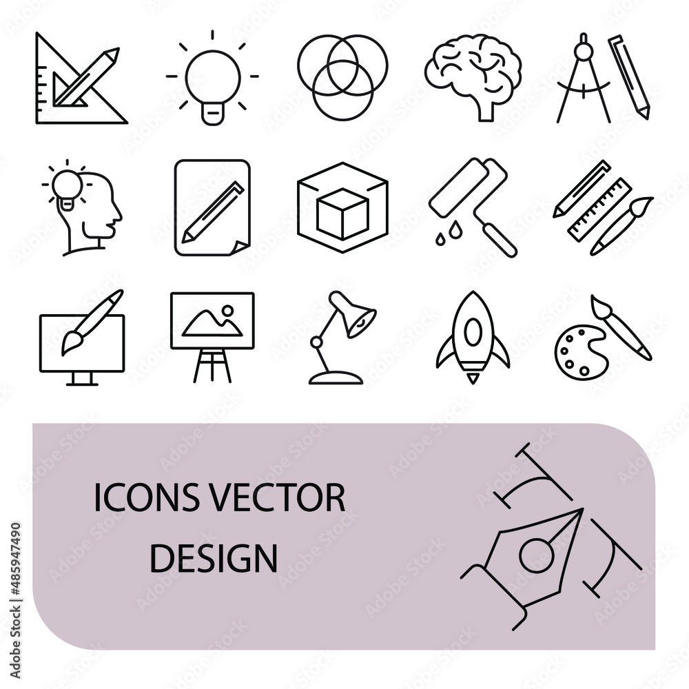 Design icons set . Design pack symbol vector elements for infographic ...