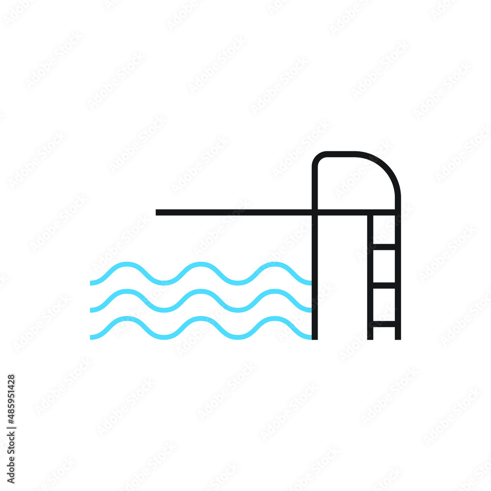 Swimming pool icon design isolated on white background Stock Vector ...