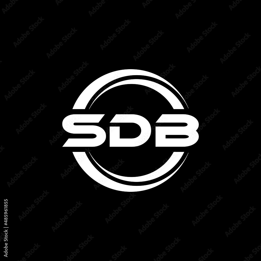 SDB letter logo design with black background in illustrator, vector ...