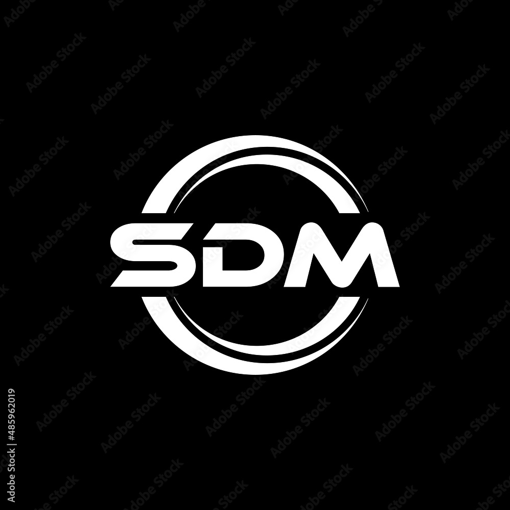 SDM letter logo design with black background in illustrator, vector ...