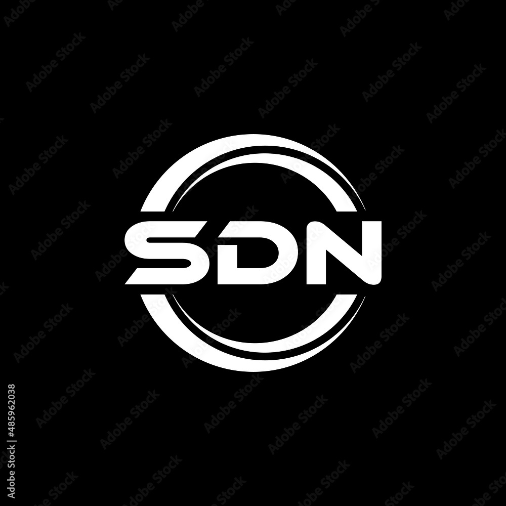 SDN letter logo design with black background in illustrator, vector ...