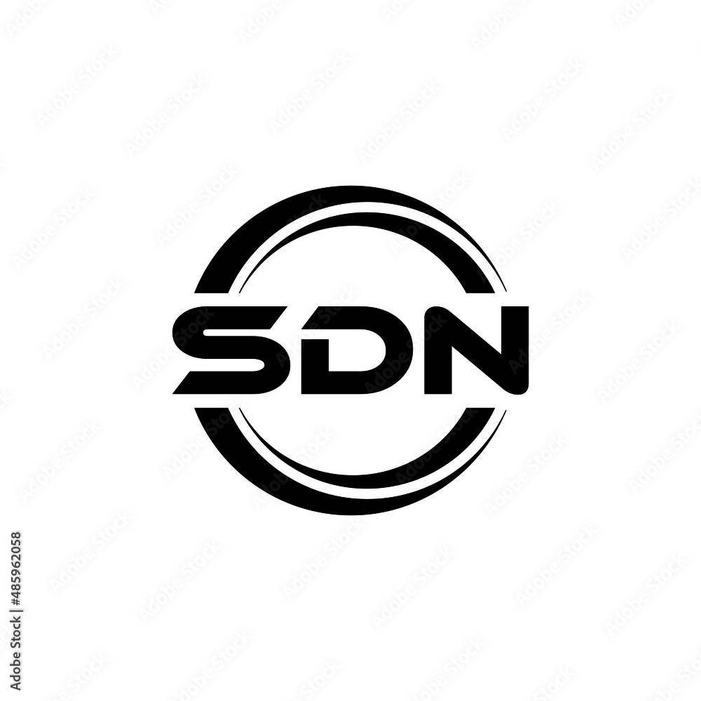 SDN letter logo design with white background in illustrator, vector ...