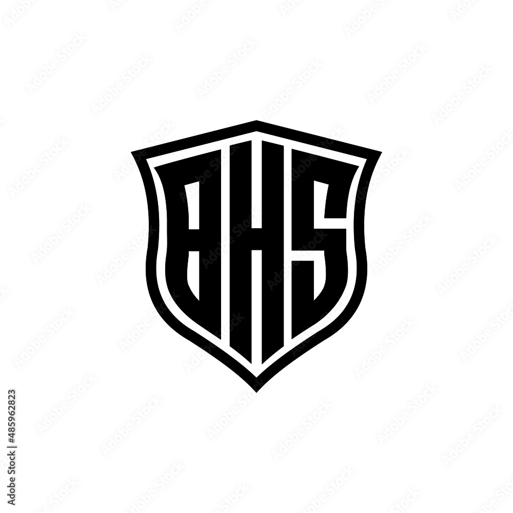 BHS letter logo design with white background in illustrator, vector ...