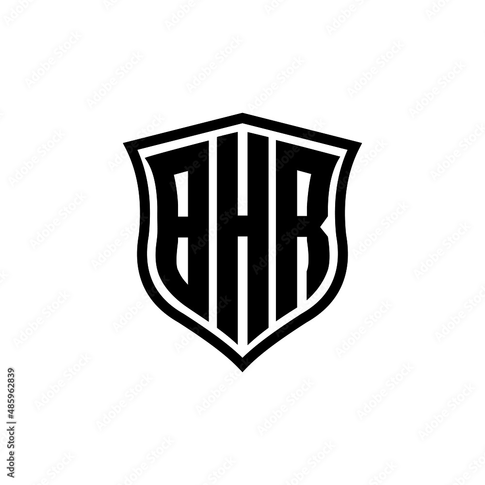 BHR letter logo design with white background in illustrator, vector ...