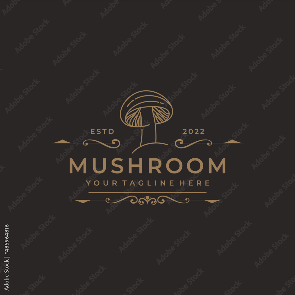 Mushroom Farming Logo vector simple modern agriculture organic food ...