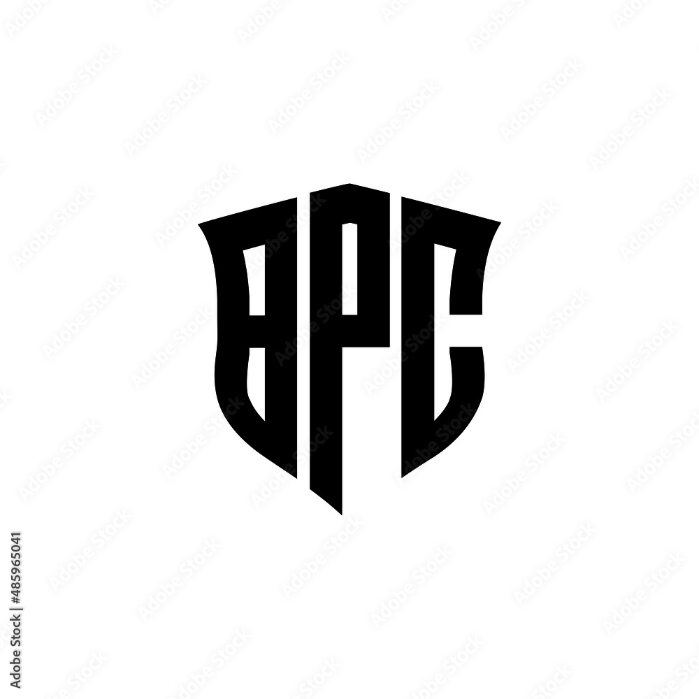 Vecteur Stock BPC letter logo design with white background in ...