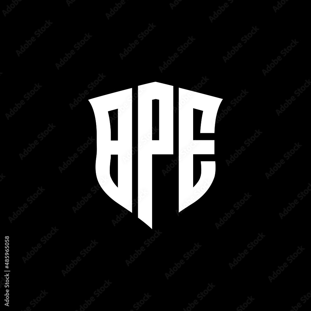 BPE letter logo design with black background in illustrator, vector ...