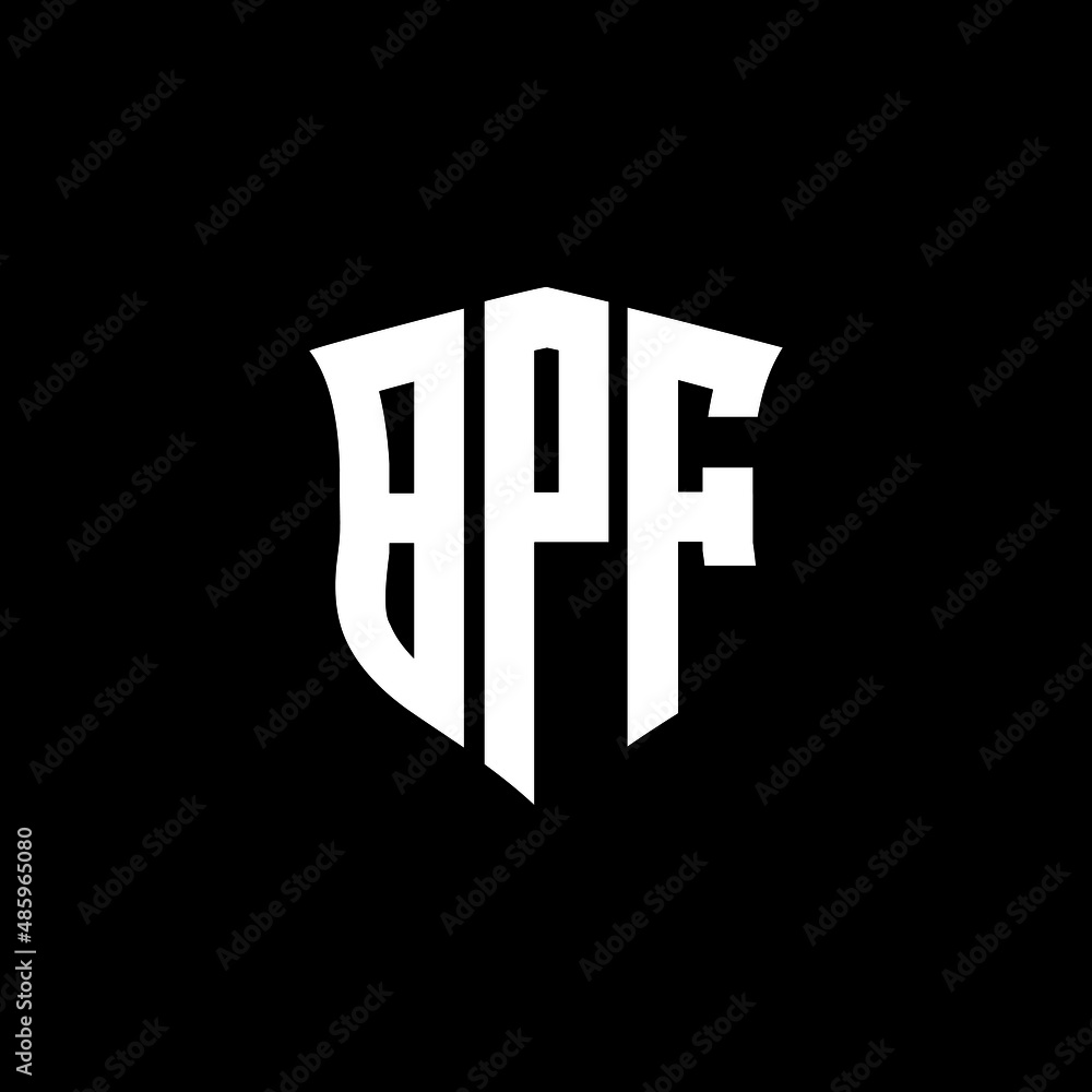 Vecteur Stock BPF letter logo design with black background in ...