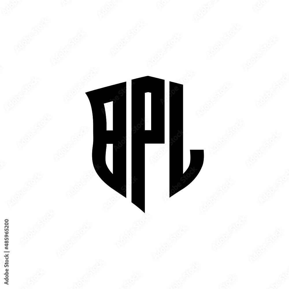 BPL letter logo design with white background in illustrator, vector ...