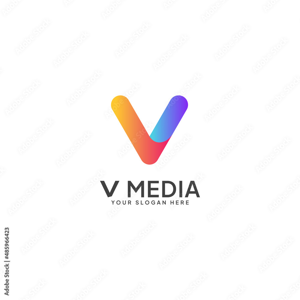 Creative letter V logo Design, Font style, vector design template ...