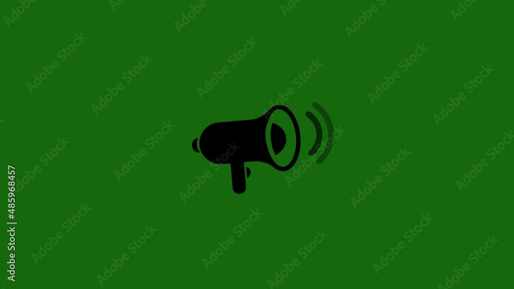 megaphone icon animation. green background. 4K motion animation. Stock ...