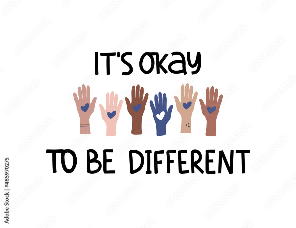 Autism Awareness Day vector illustration. Hand drawn autistic support ...