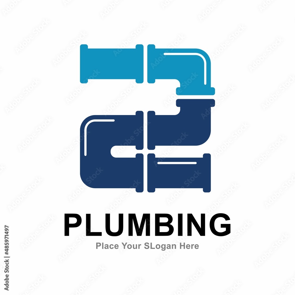 Number 2 with plumbing pipe logo vector design. Suitable for pipe ...