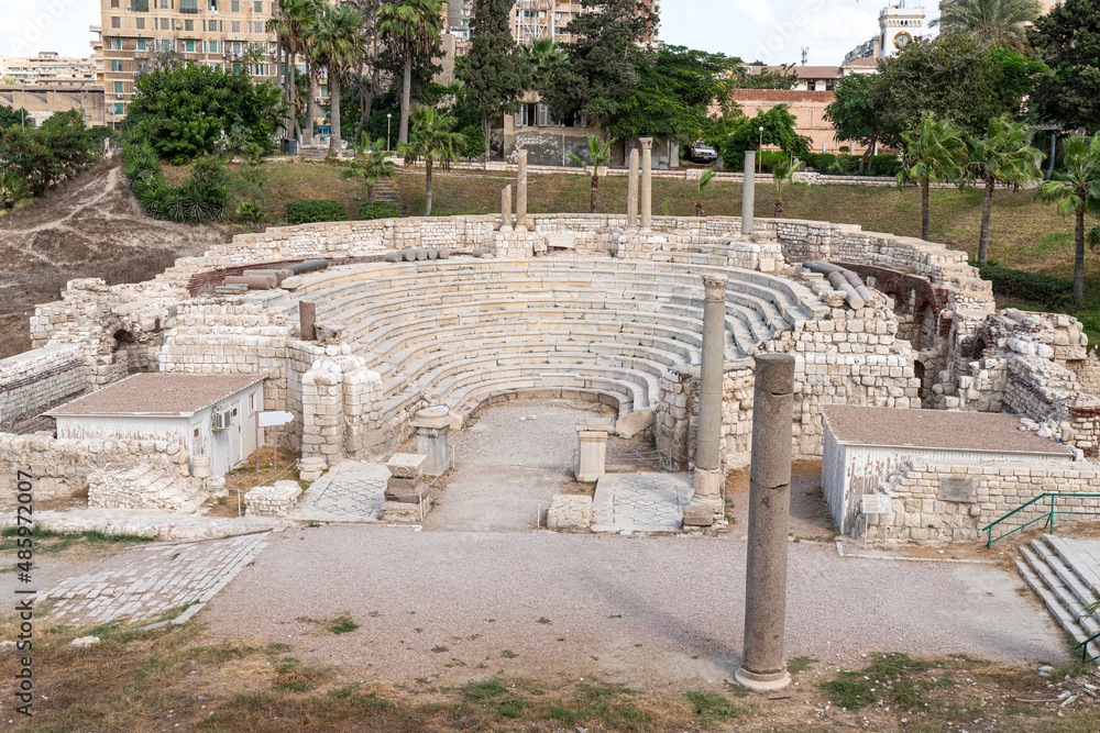 Poster Roman Amphitheatre is one of the most popular monuments in Alexandria, Egypt – Wall Art ...