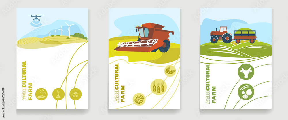 Photo & Art Print A set of agricultural leaflets, flyers, brochures ...