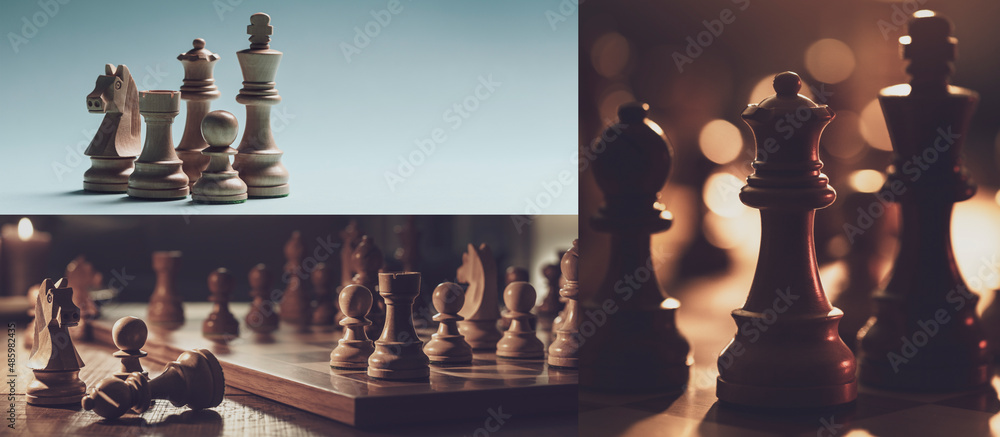 Professional chess game image collage Stock Photo | Adobe Stock