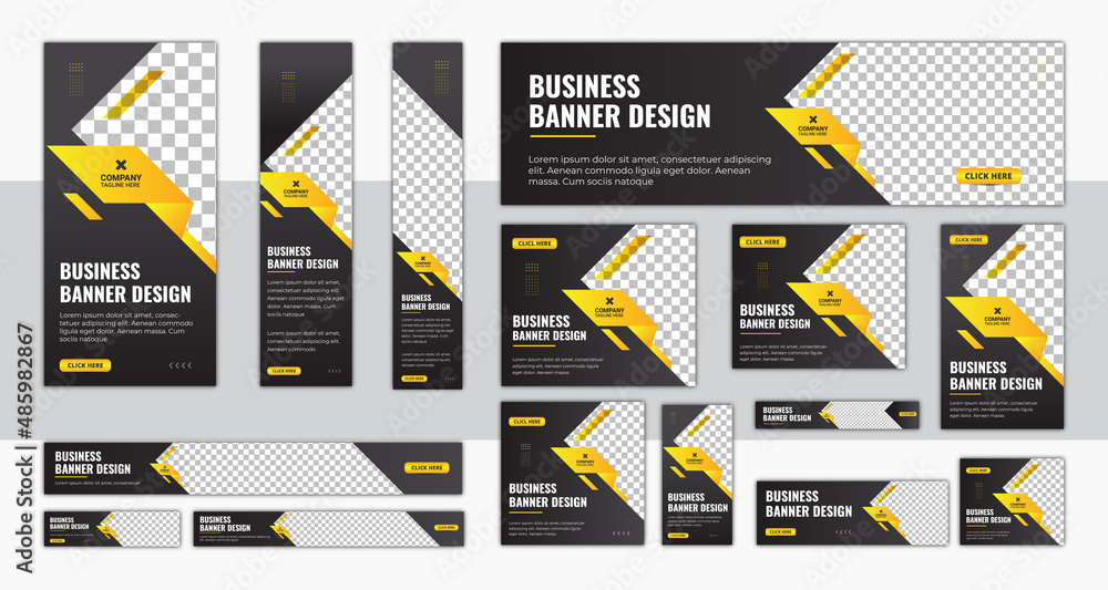 Web banner template Set, Horizontal header web banner. Modern cover ...
