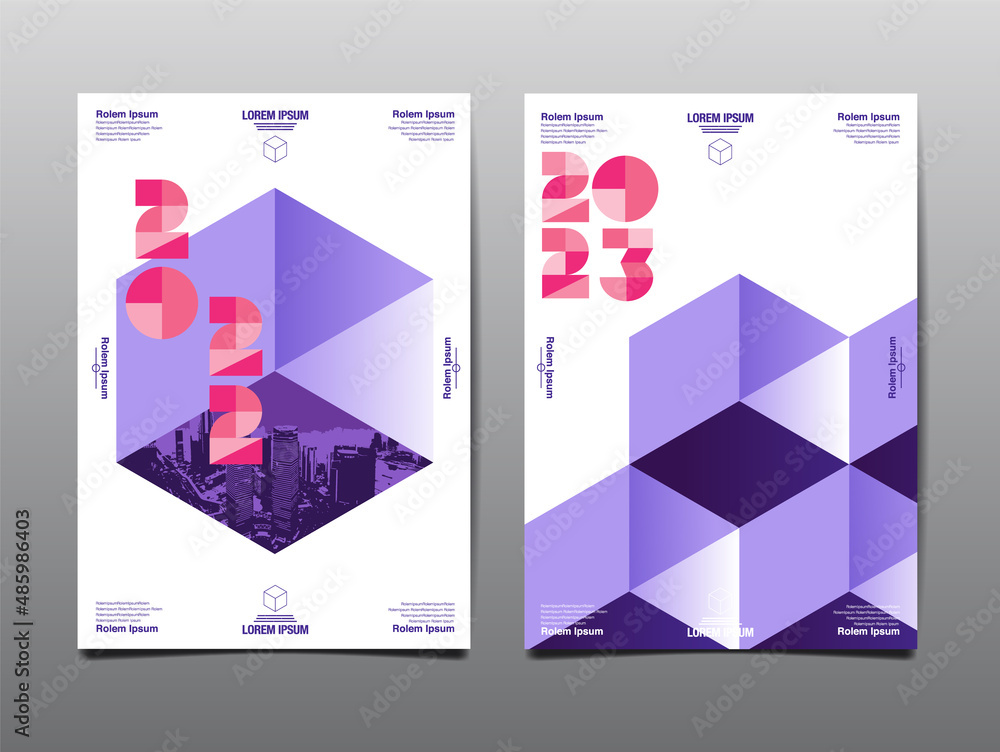 annual report 2022,2023 , template layout design, geometric flat design ...
