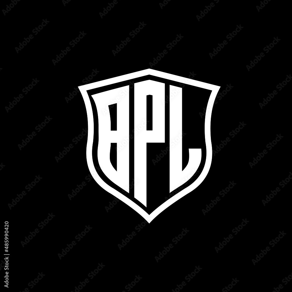 BPL letter logo design with black background in illustrator, vector ...