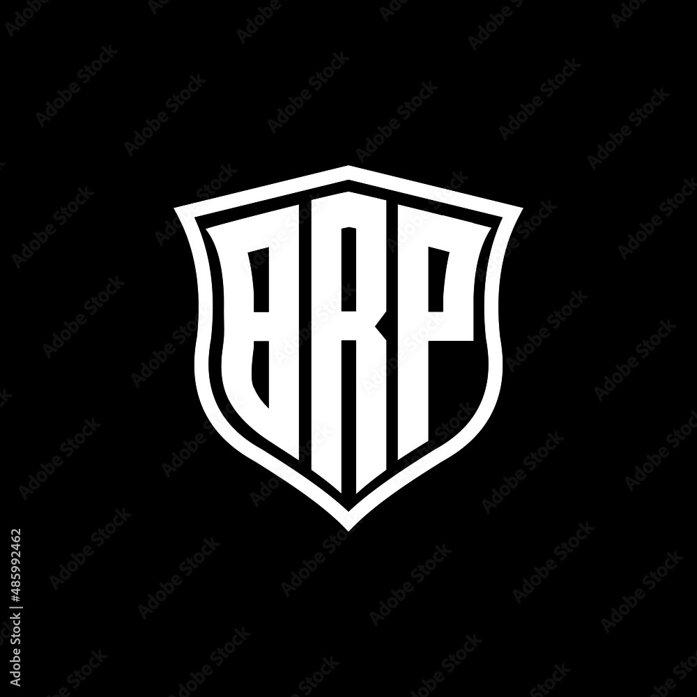 BRP letter logo design with black background in illustrator, vector ...