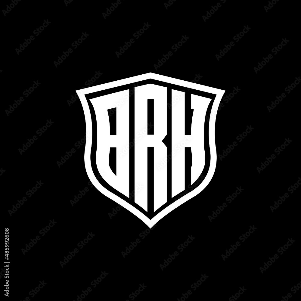 BRH letter logo design with black background in illustrator, vector ...