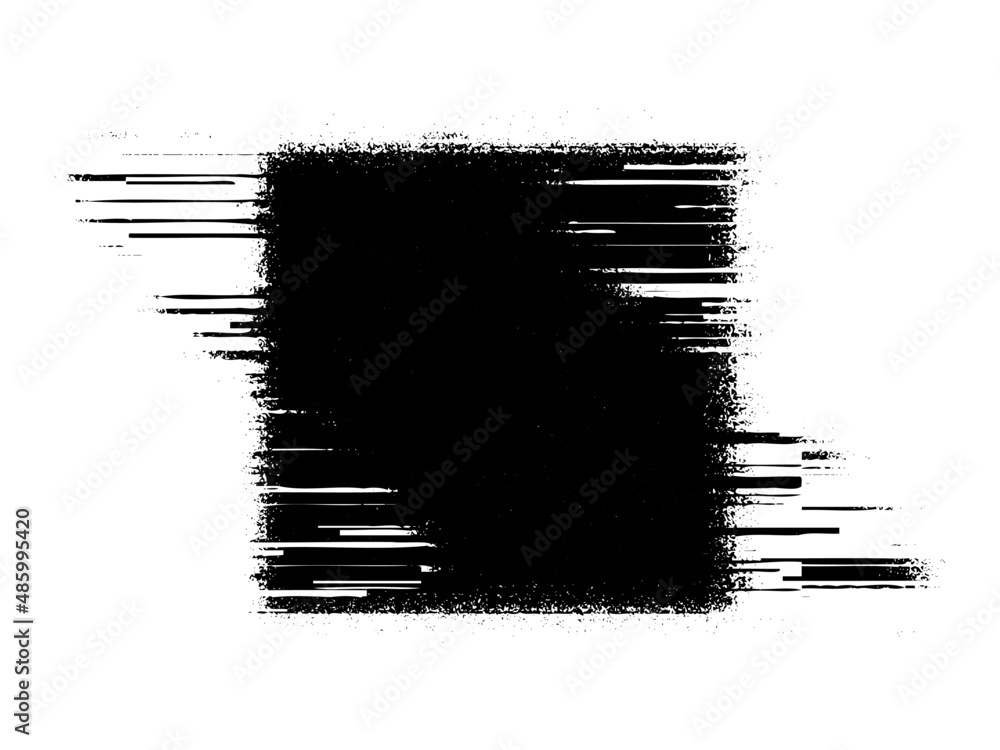 Black square shape with glitch effect, pattern. Pixel noise texture ...