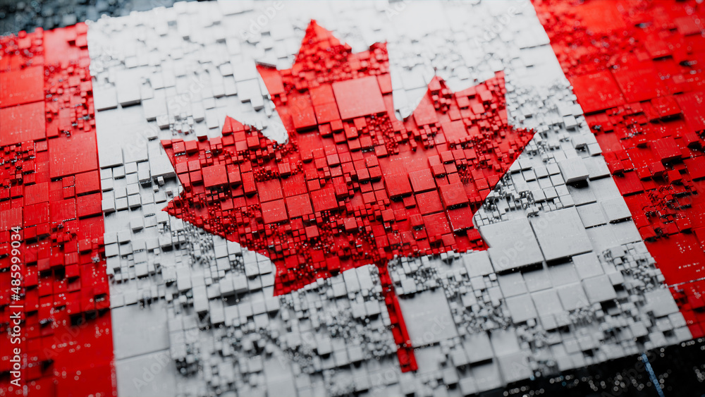 Canadian Flag Tech Wallpaper Stock Illustration | Adobe Stock