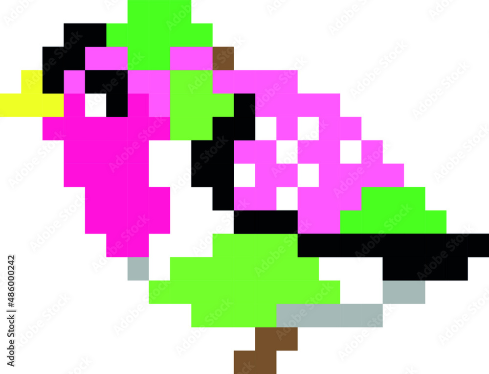 bird pixel art vector illustration. bird pixel image. Stock Vector ...