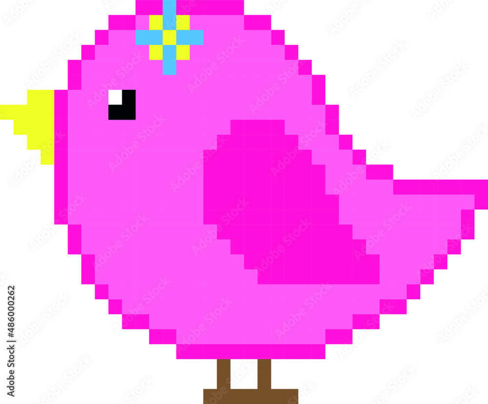 bird pixel art vector illustration. bird pixel image. Stock Vector ...