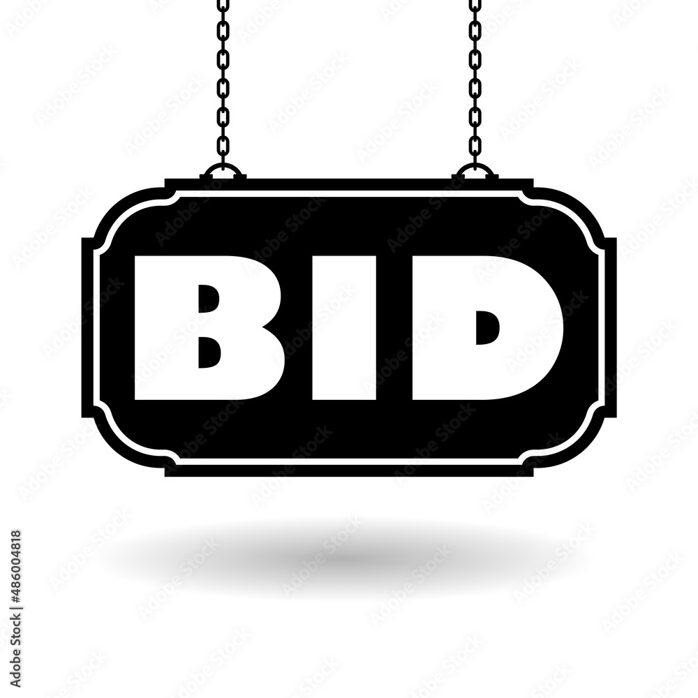 Simple bid icon with shadow Stock Illustration | Adobe Stock