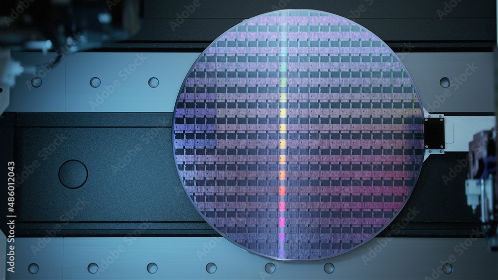 Silicon Wafer During Production at Advanced Semiconductor Foundry, that ...