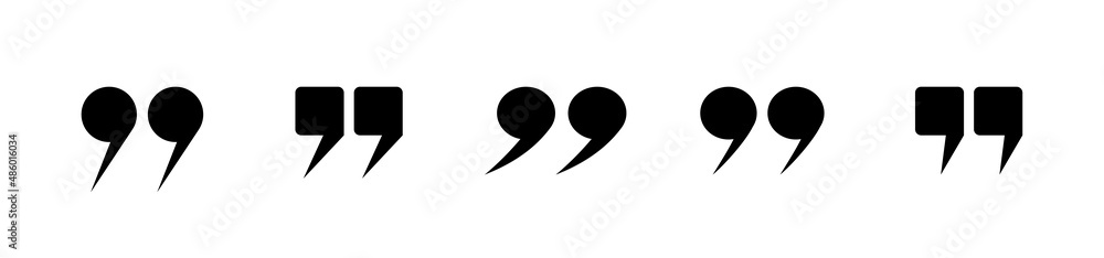 Set of quote mark. Quotes icon vector set. Quotemarks outline, speech ...