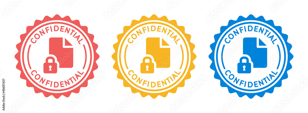 Confidential stamp icon isolated on white background. Secret data ...