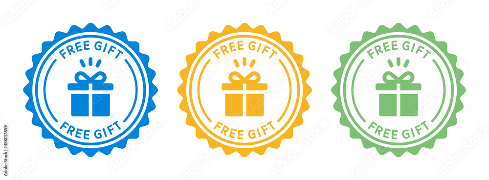 Free gift text on badge stamp in graphic design. Free gift stamp. Stock ...
