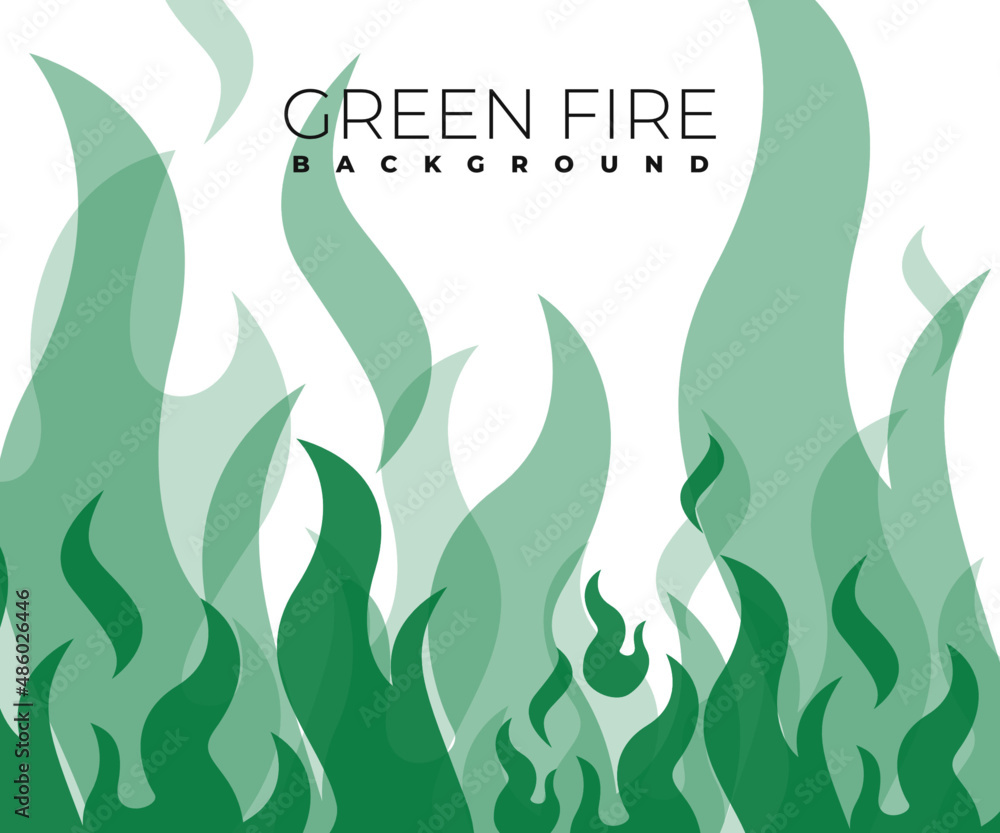 Green Fire Background, Flame Vector illustration, Flame background ...