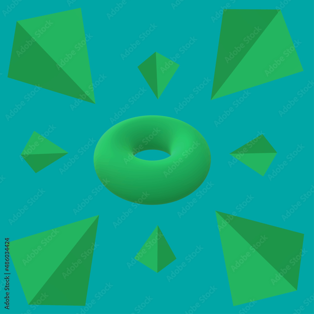 figuras geométricas con tonos verde Stock Vector | Adobe Stock