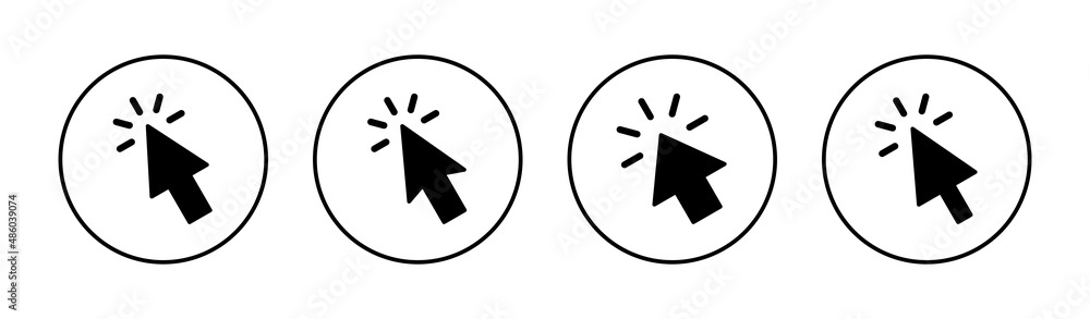 Click icons set. pointer arrow sign and symbol. cursor icon Stock ...