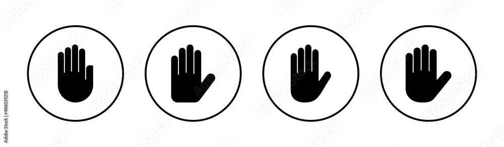 Hand icons set. hand sign and symbol. palm Stock Vector | Adobe Stock