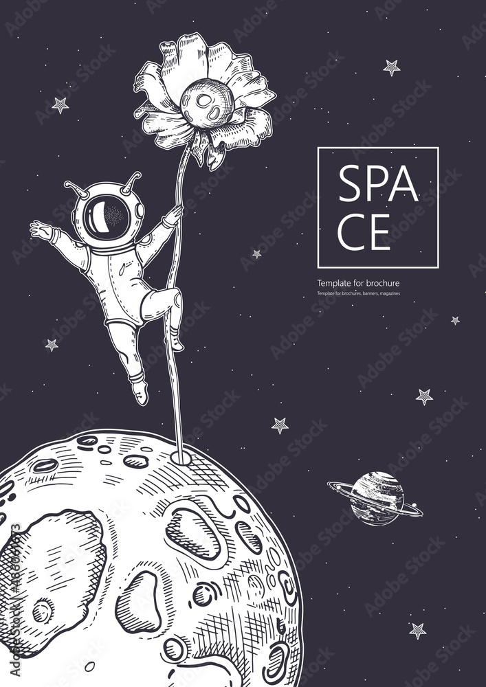 Space background. Template for brochures, banners, magazines, posters ...
