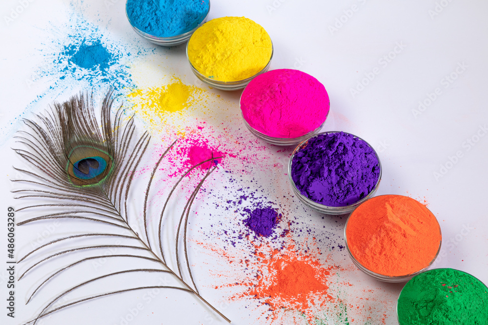 Dry Color powders for Indian festival of color Holi. Stock Photo ...