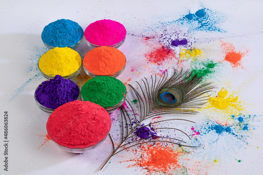 Dry Color powders for Indian festival of color Holi. Stock Photo ...