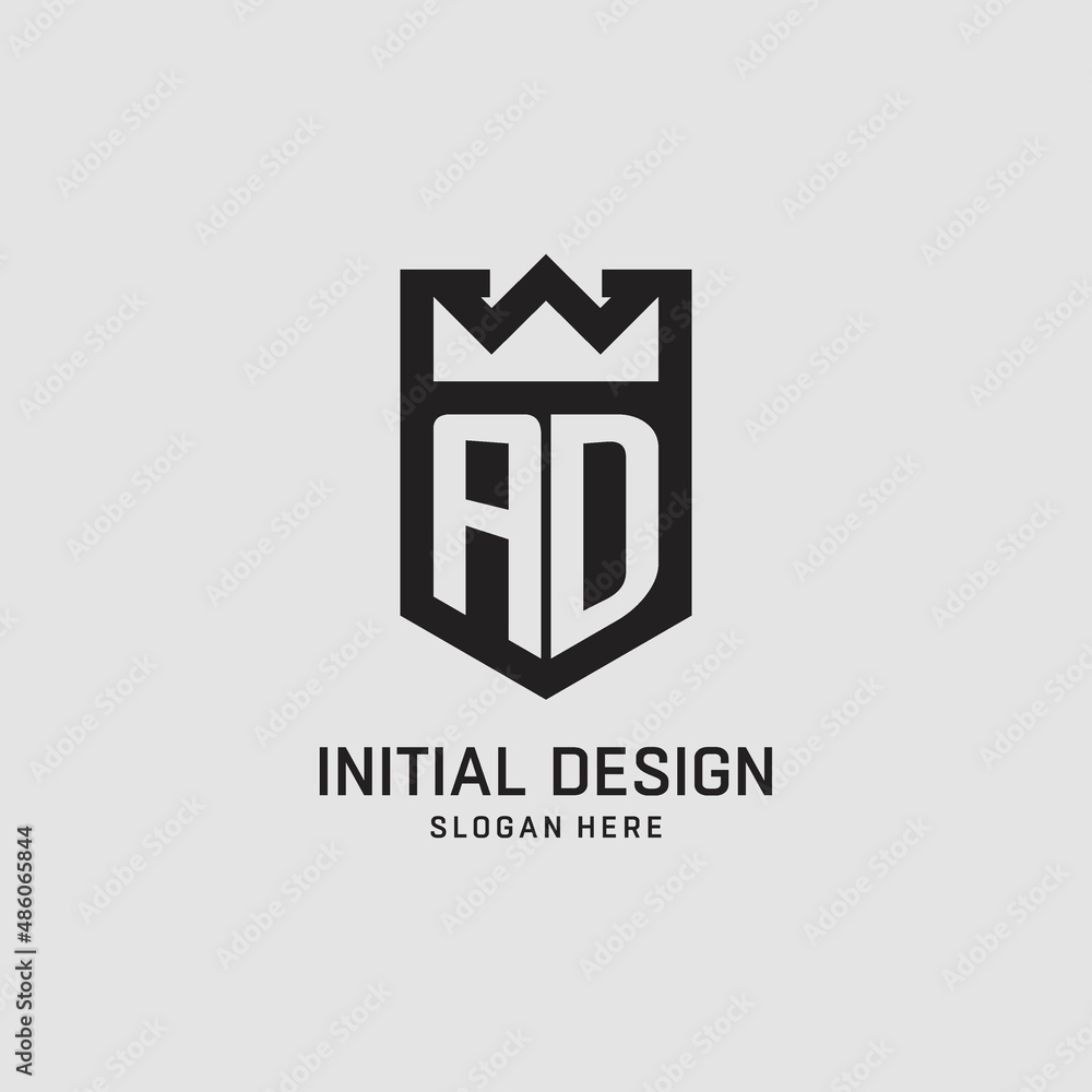 Initial AD logo shield shape, creative esport logo design Stock Vector ...