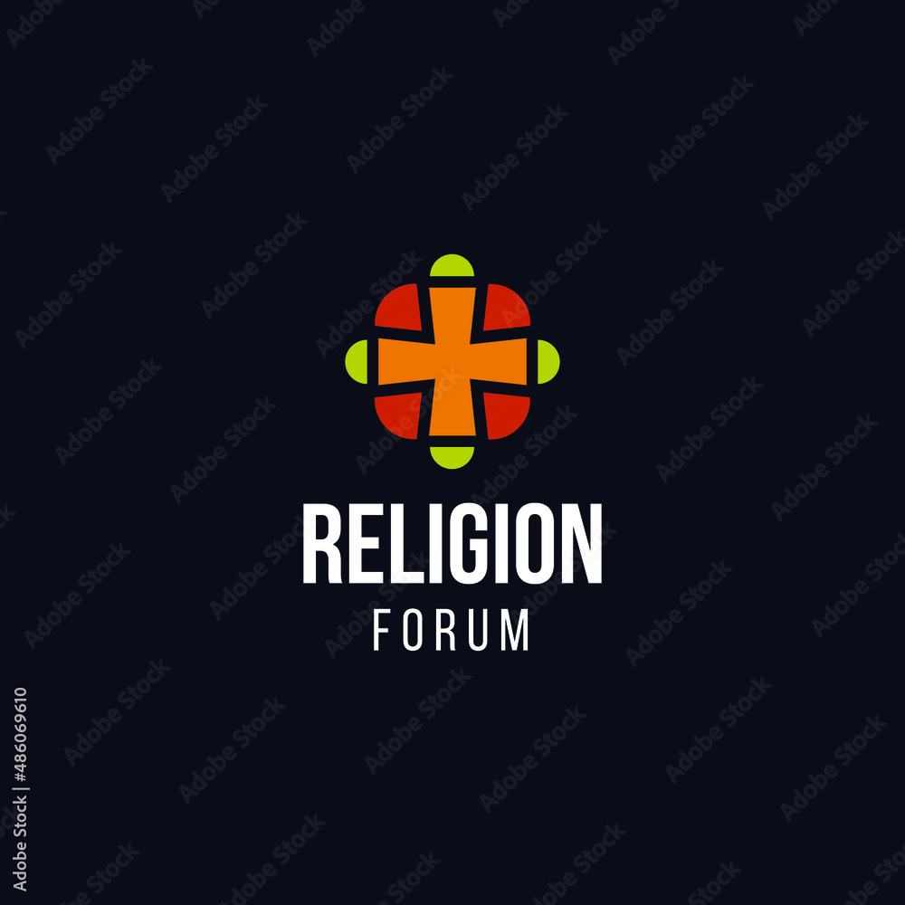 Unique religion forum sign logo vector design template, religion ...