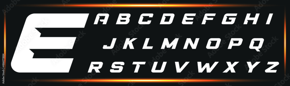 E minimal tech font. Typography with modern art. minimalist style fonts ...