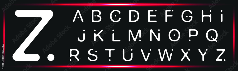 Z minimal tech font. Typography with modern art. minimalist style fonts ...