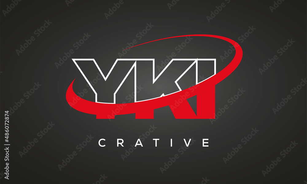 YKI letters creative technology logo with 360 symbol vector art ...