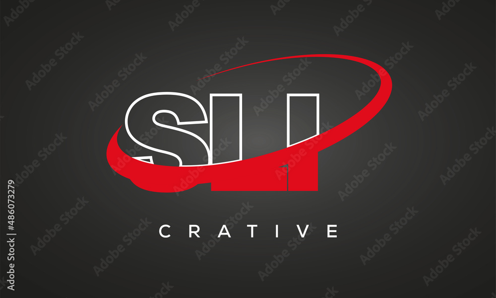 SLI letters creative technology logo with 360 symbol vector art ...
