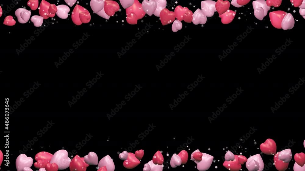 Hearts frame border, loop animation 3D Stock Video | Adobe Stock