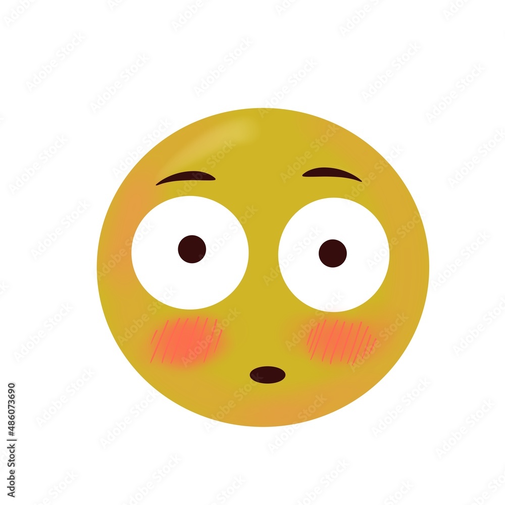 Embarrassed smiley face Stock Illustration | Adobe Stock